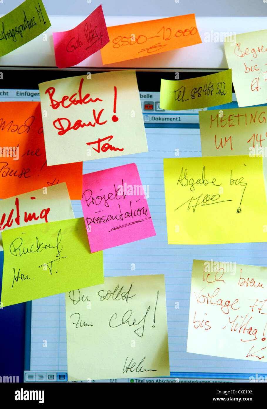 Berlin, many notes on the PC screen Stock Photo - Alamy