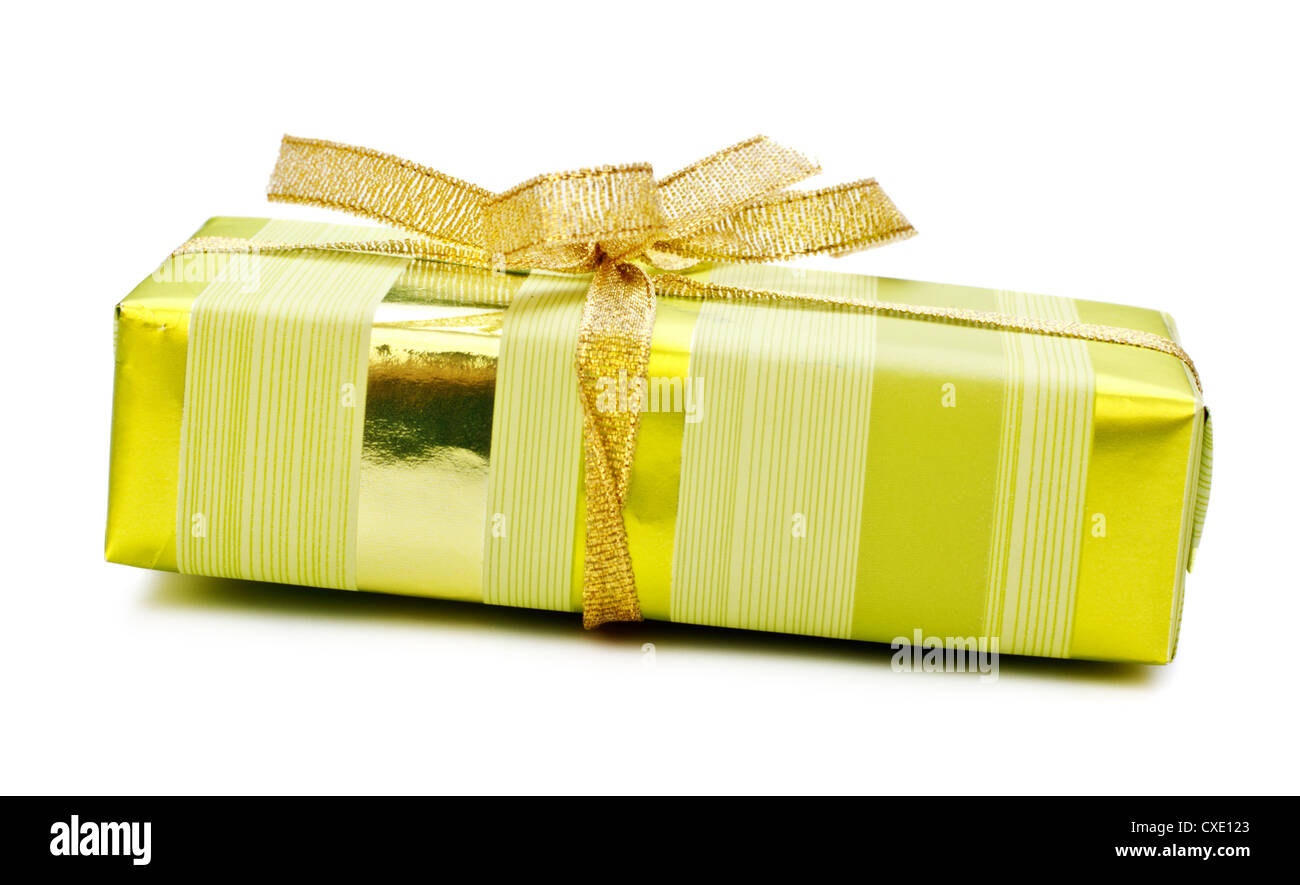yellow gift box Stock Photo - Alamy