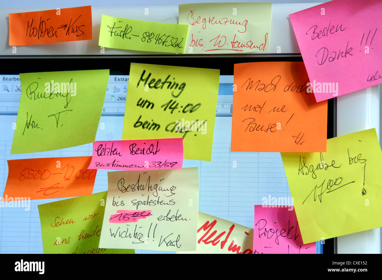 Berlin, many notes on the PC screen Stock Photo - Alamy