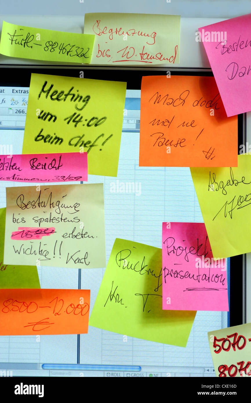 Berlin, many notes on the PC screen Stock Photo - Alamy