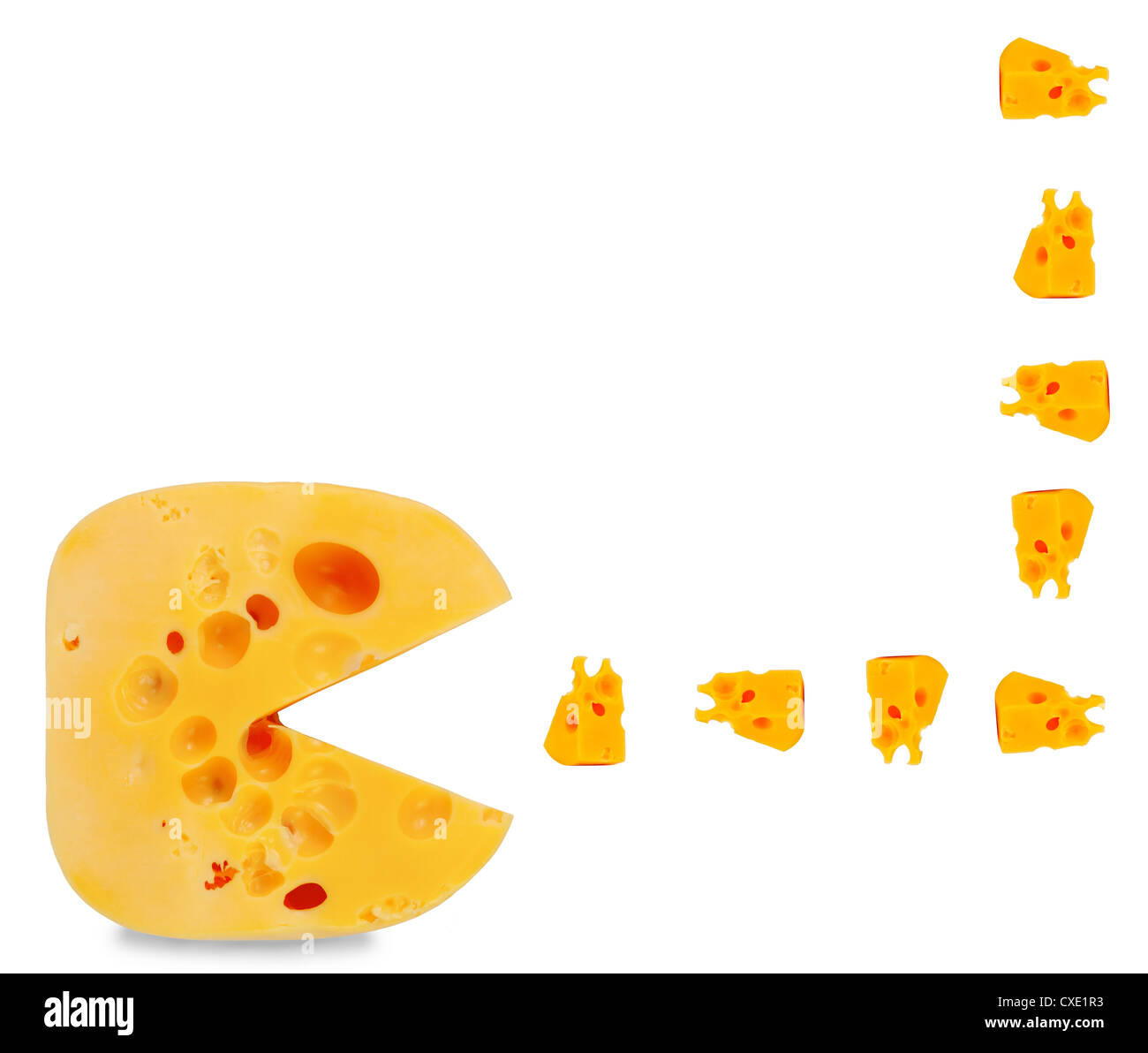 funny cheesy concept. Isolated over white background Stock Photo - Alamy