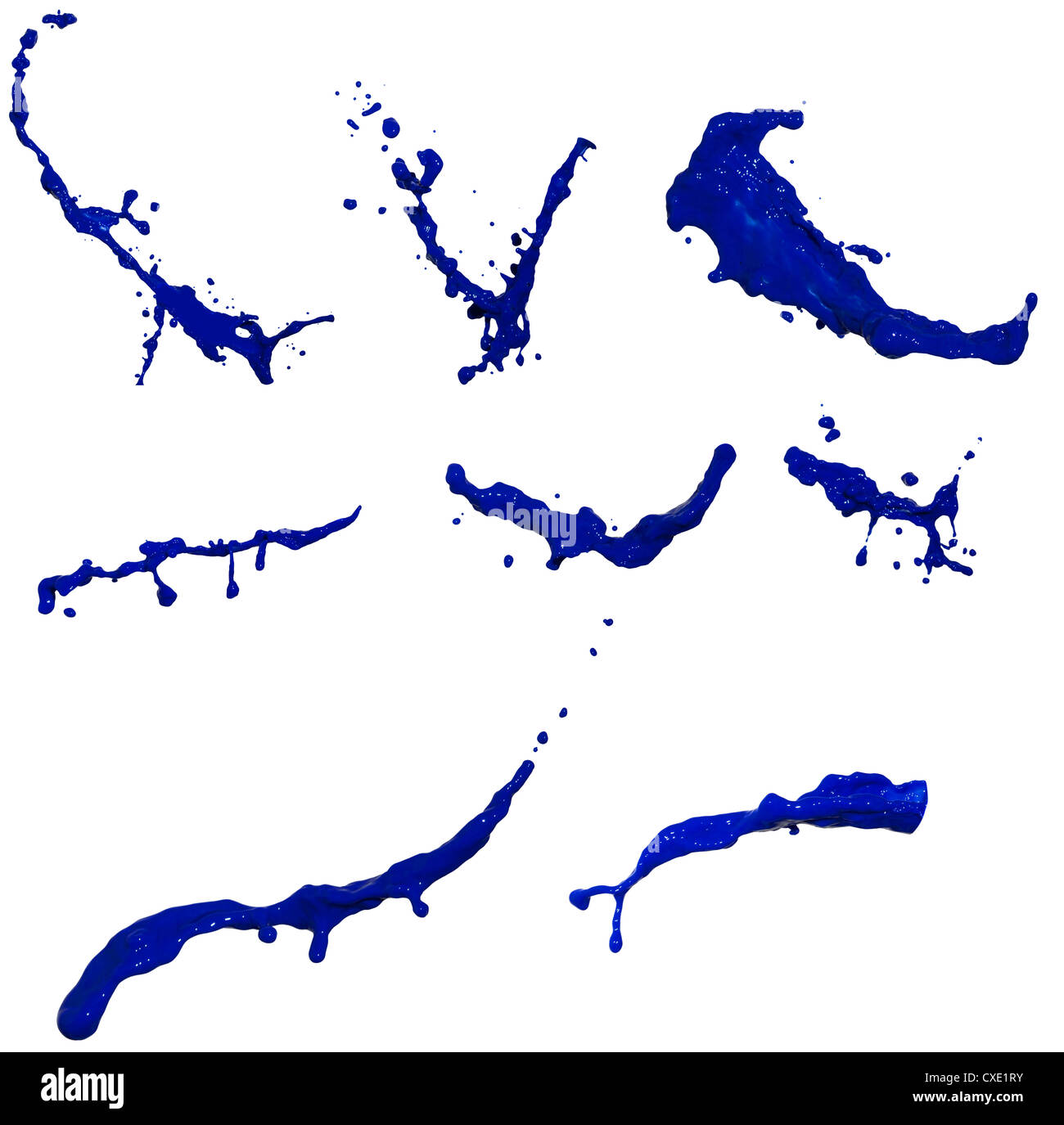 Collection of blue splashes Stock Photo - Alamy