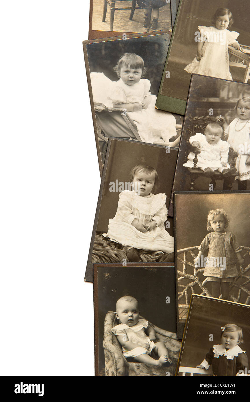 vintage baby portraits in sepia circa 1900 Stock Photo - Alamy