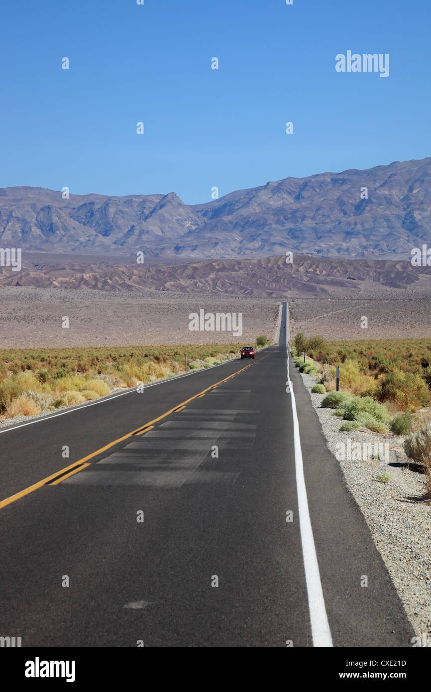 The red car on speed highway Stock Photo - Alamy