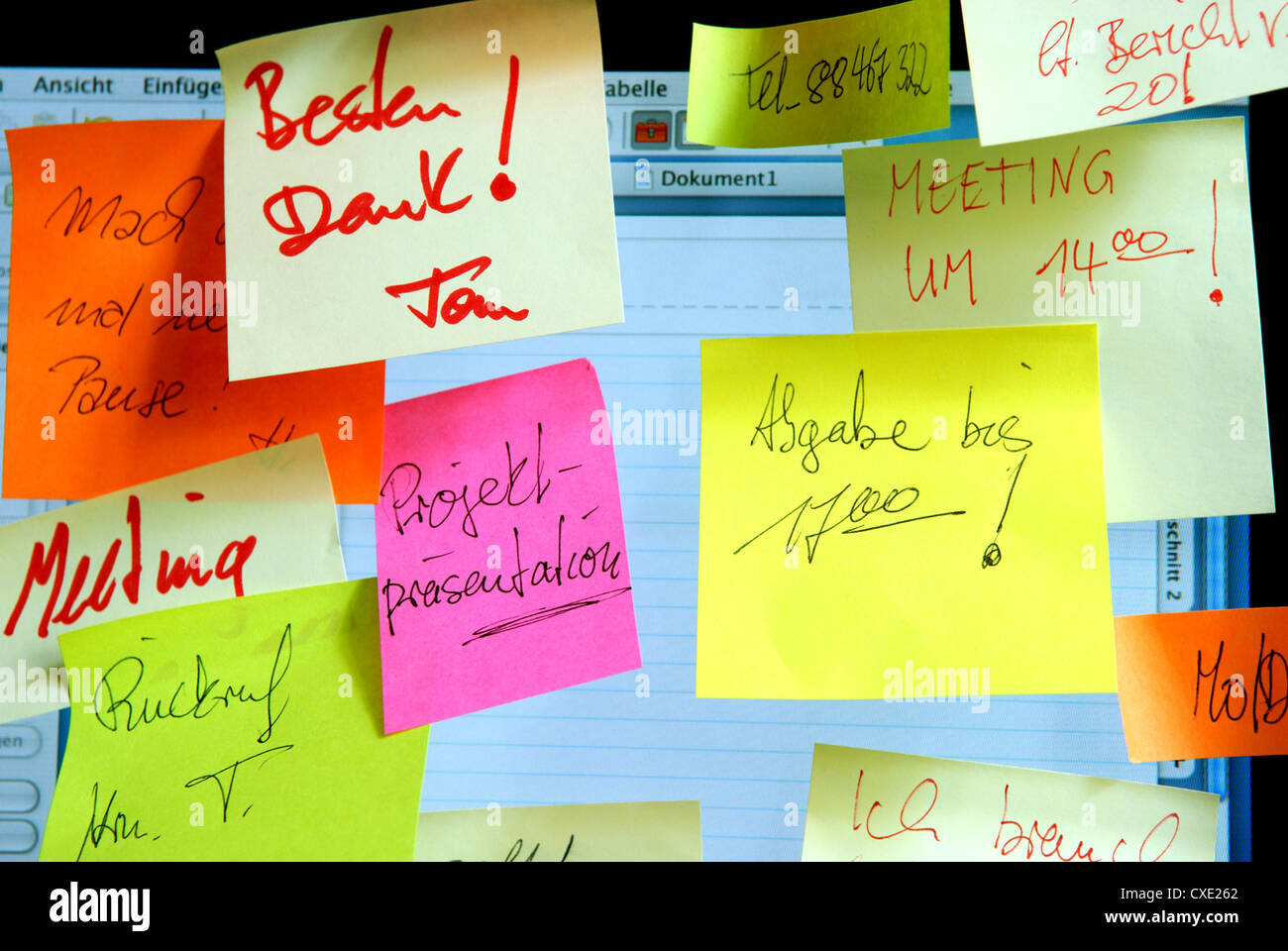 Berlin, many notes on the PC screen Stock Photo - Alamy