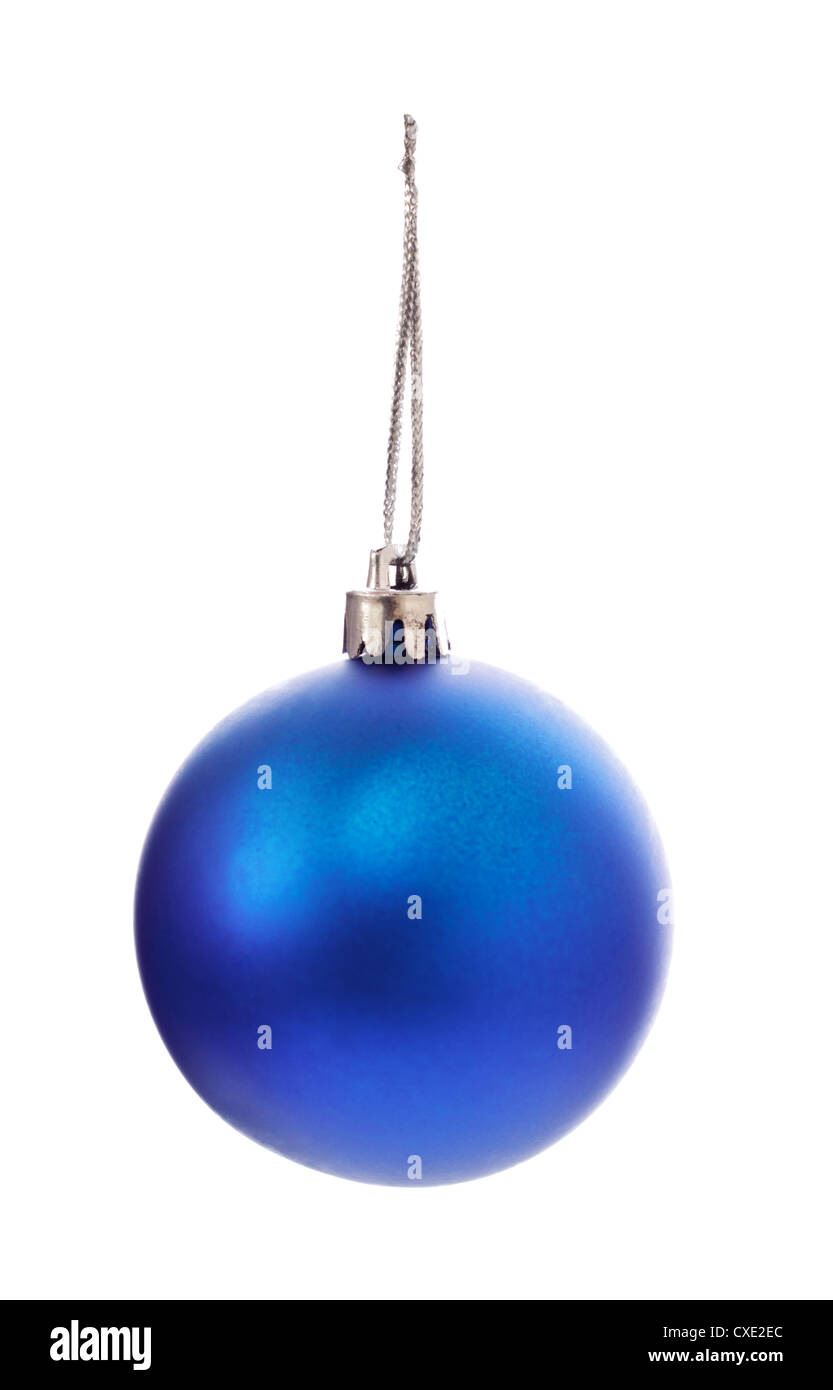 Christmas decorations blue glass Cut Out Stock Images & Pictures - Alamy