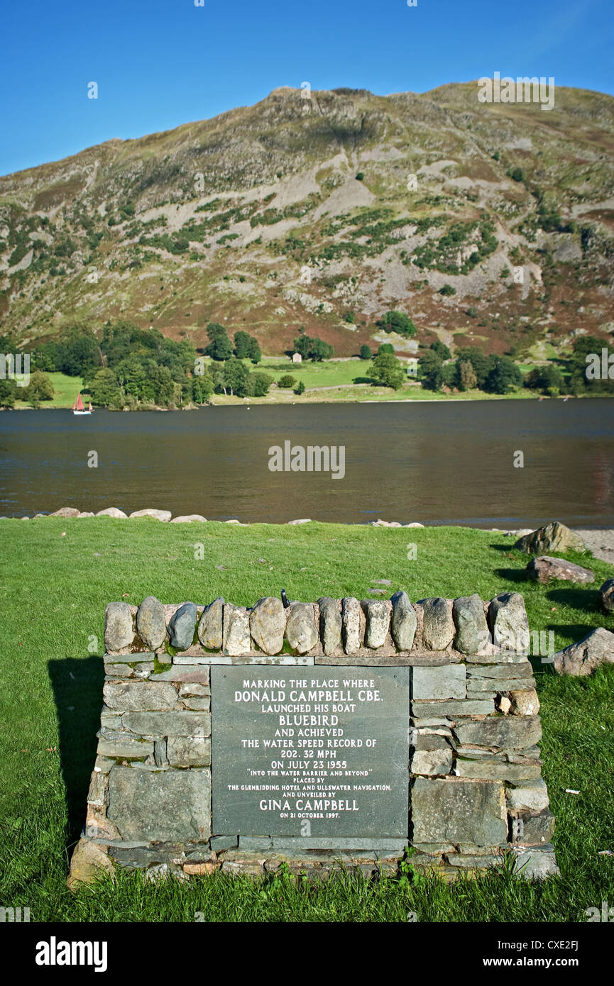 A memorial for Donald Campbell who achieved the Water Speed Record in ...