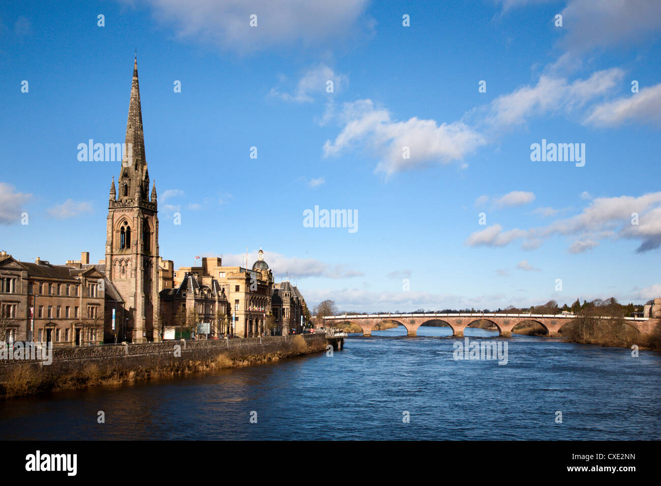 St Matthews Church and the River Tay, Perth, Perth and Kinross ...