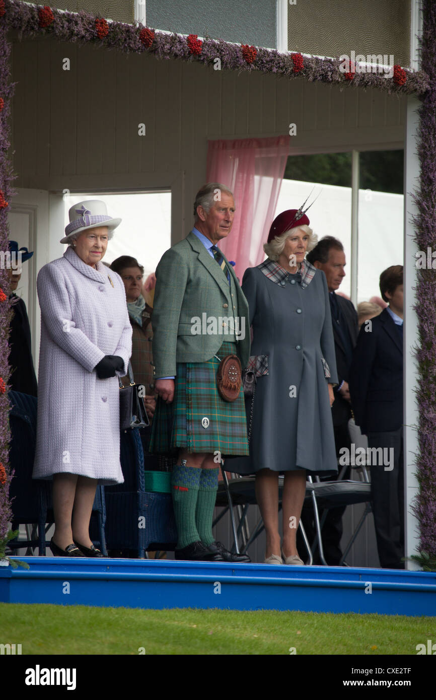 Village of Braemar, Scotland. Royal Family in attendance at the Braemar ...