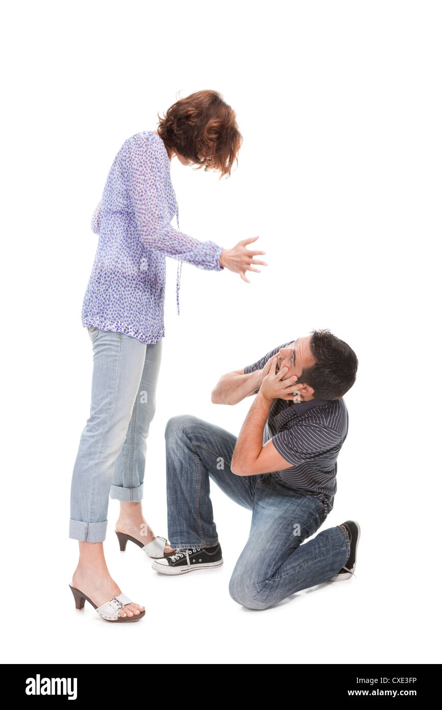 Angry couple yelling at each other Stock Photo - Alamy