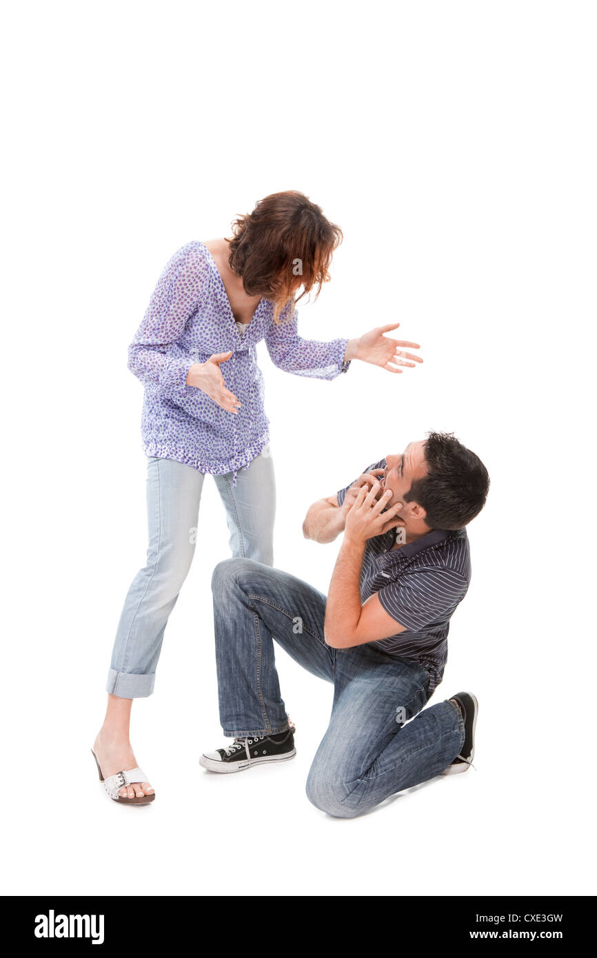 Angry couple yelling at each other Stock Photo - Alamy