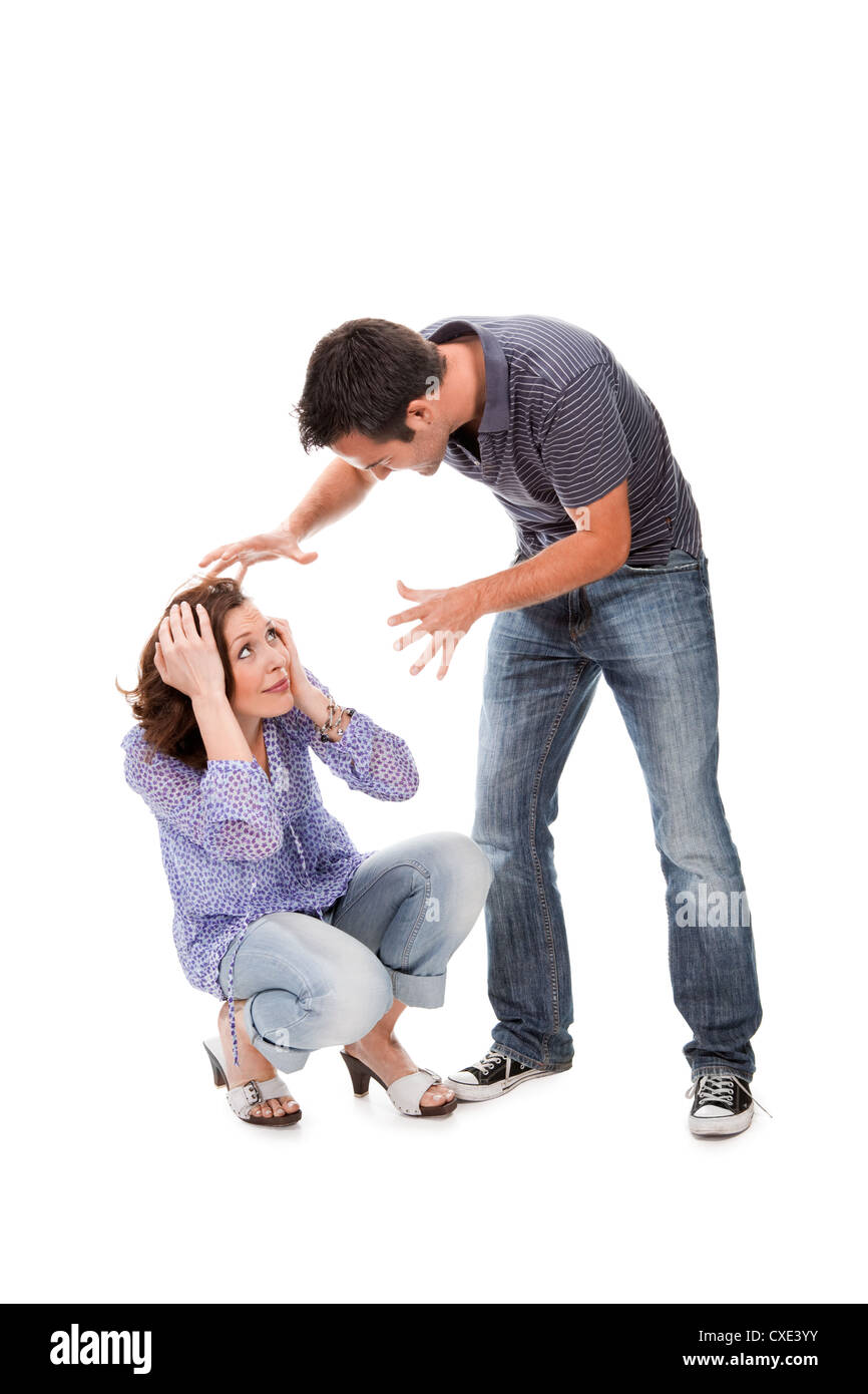 Angry couple yelling at each other Stock Photo - Alamy