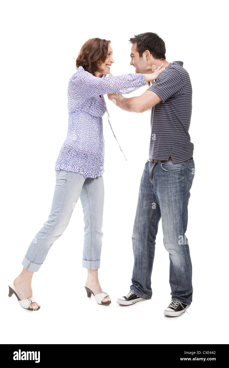 Angry couple yelling at each other Stock Photo - Alamy