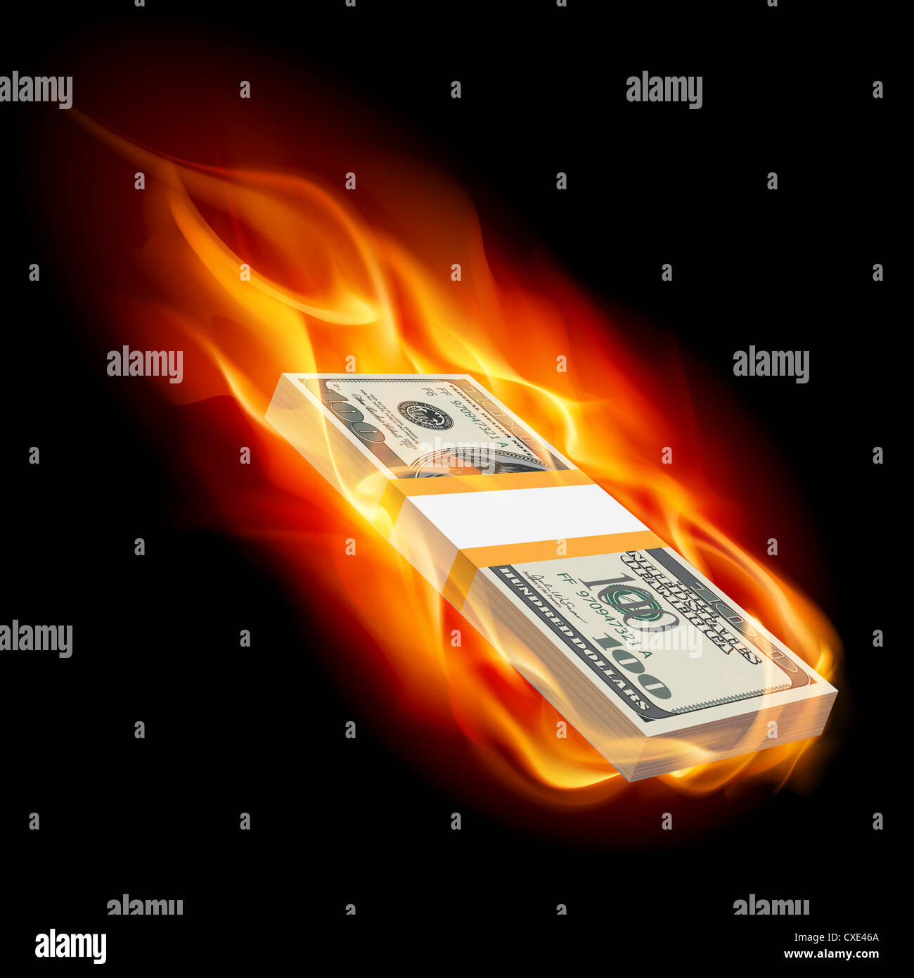 Dollar dollars hot fire hi-res stock photography and images - Alamy