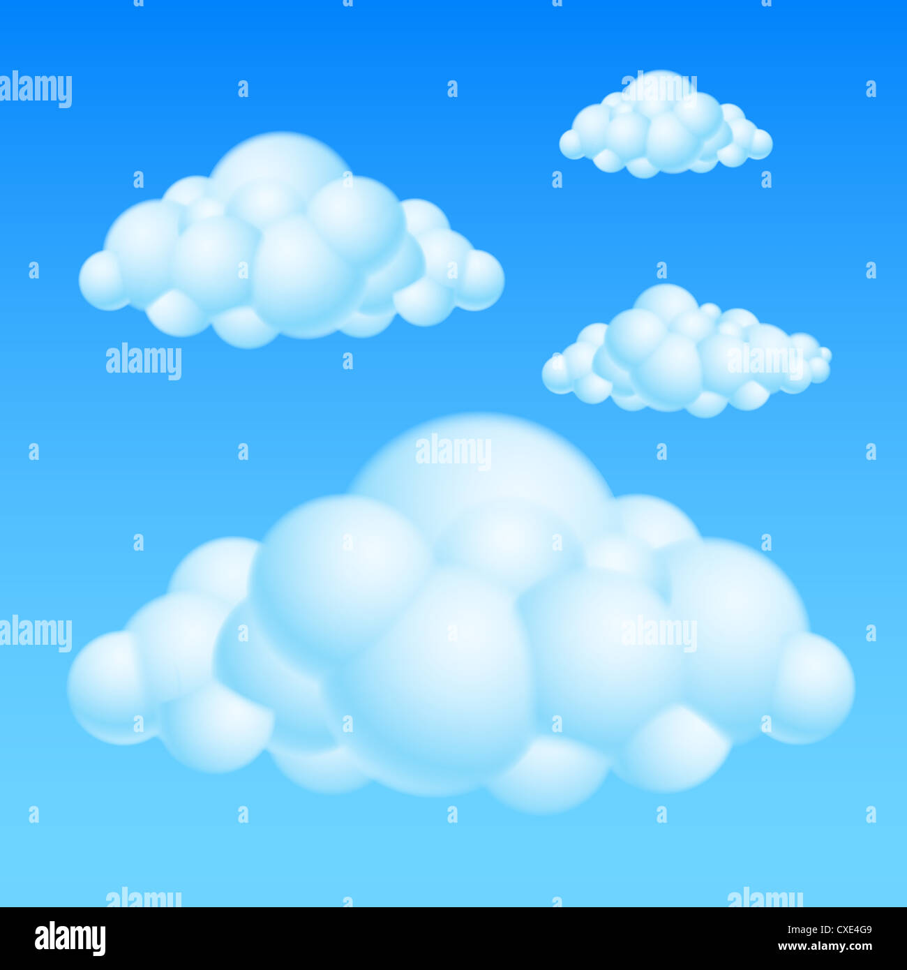 Cartoon Bubble Clouds. Illustration on white background for design ...