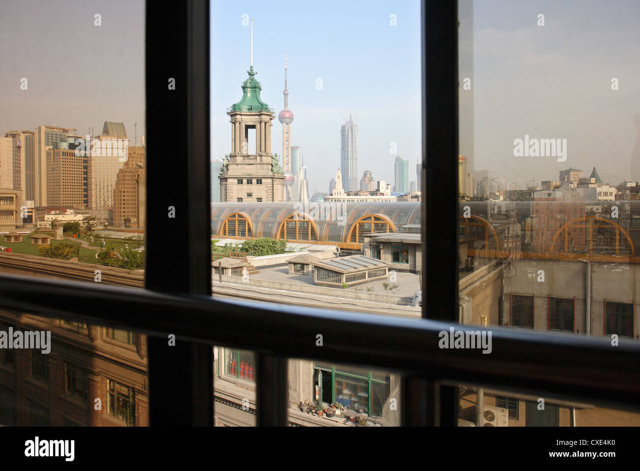 Shanghai, look out the window at Pudong Stock Photo - Alamy