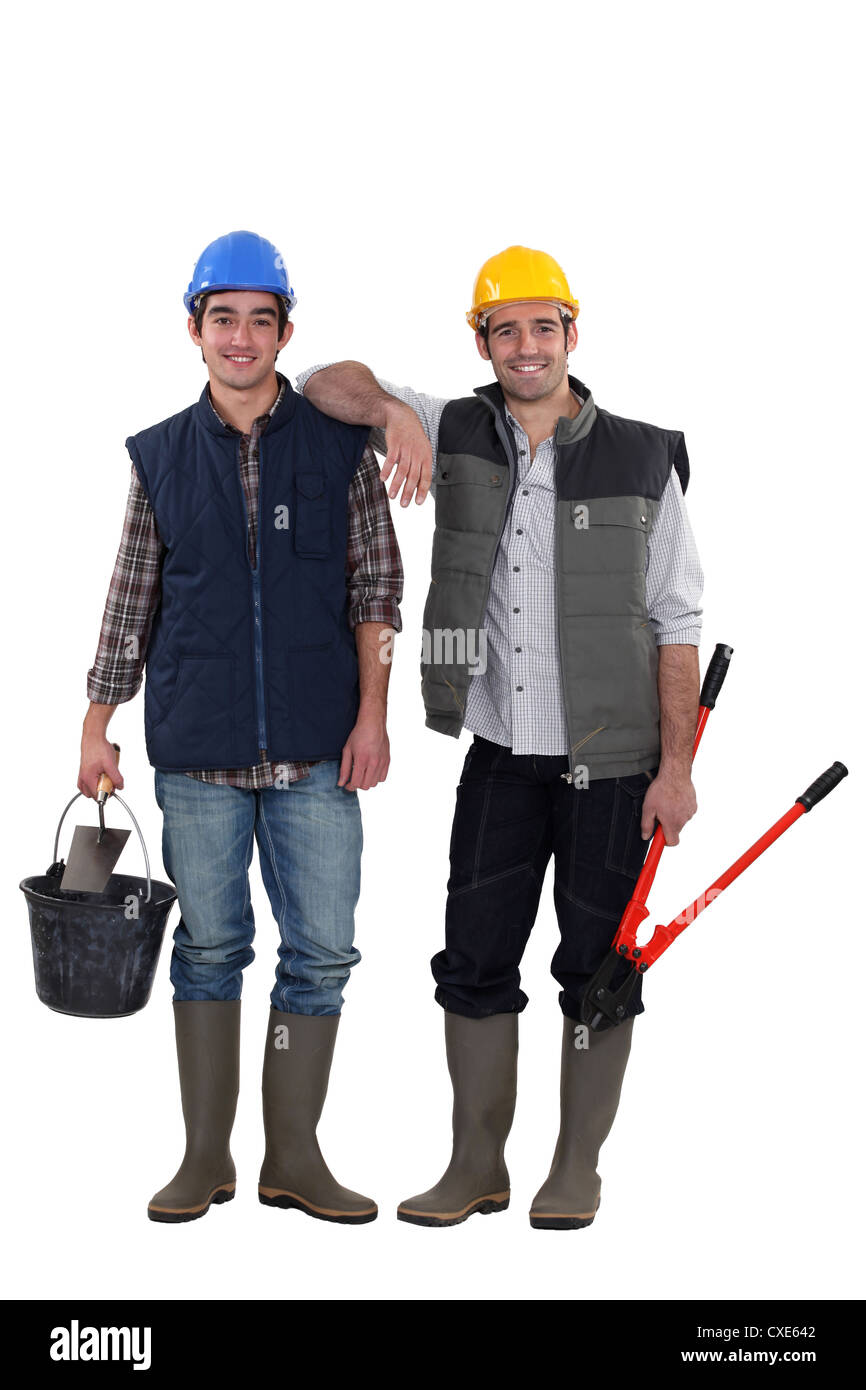 Construction workers build Cut Out Stock Images & Pictures - Alamy