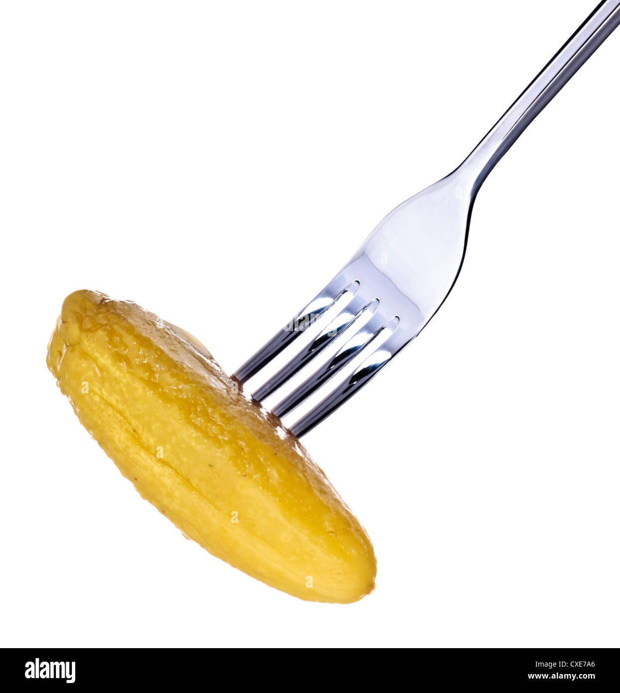 Dill Pickle on Fork Stock Photo - Alamy