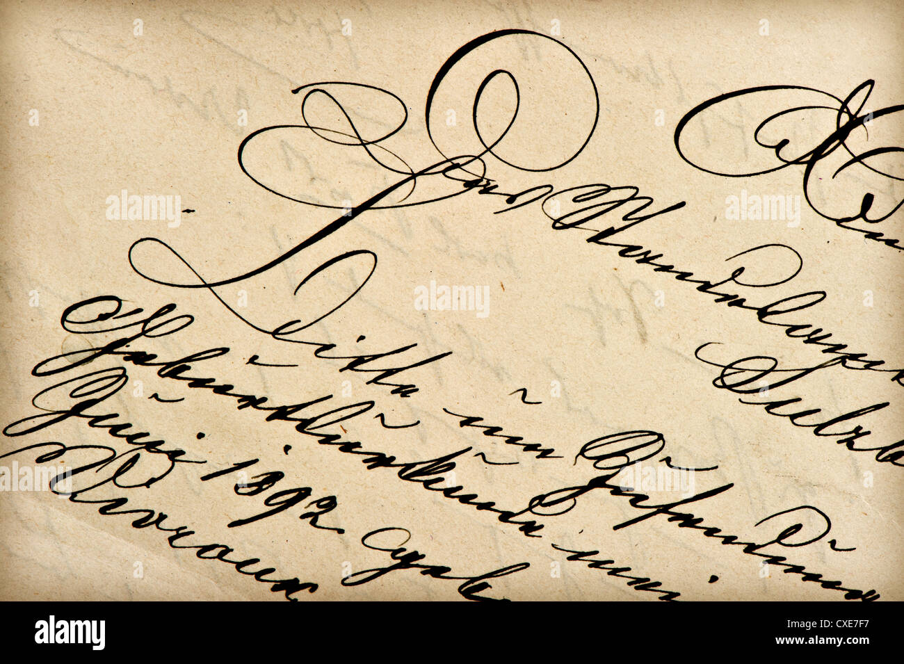 old letter with vintage handwriting. grunge background Stock Photo - Alamy