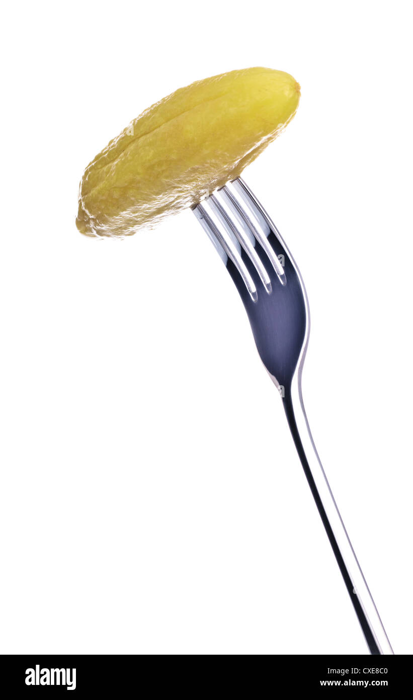 Dill Pickle on Fork Stock Photo - Alamy