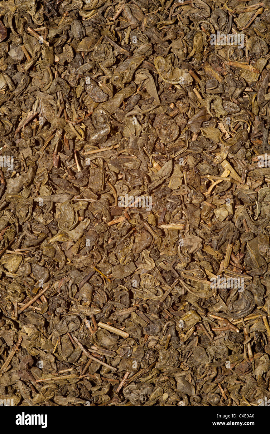 green leaves tea background, food ingredient texture Stock Photo - Alamy