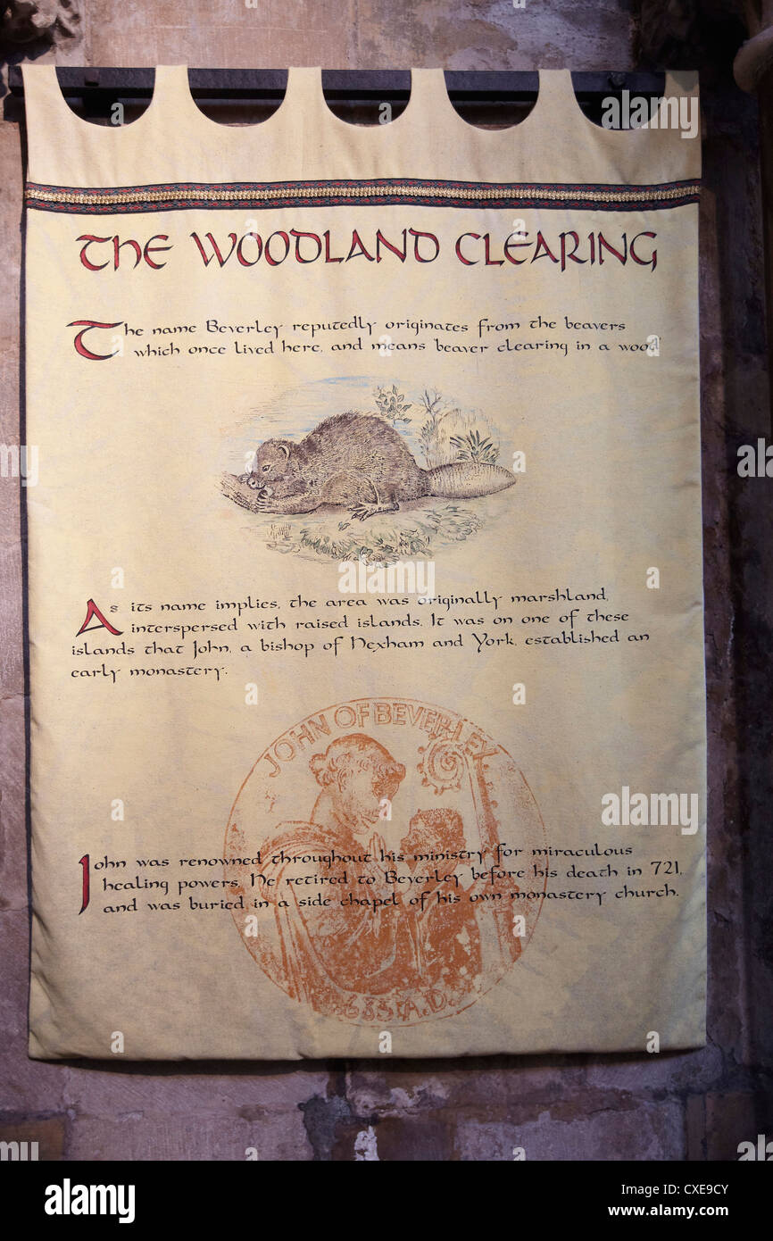 Tapestry in Beverley Minster telling the story of the origins of the ...