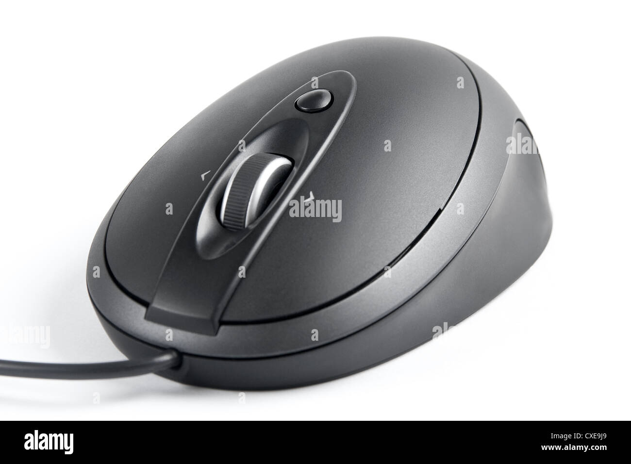 Computer black mouse isolated on a white background Stock Photo - Alamy