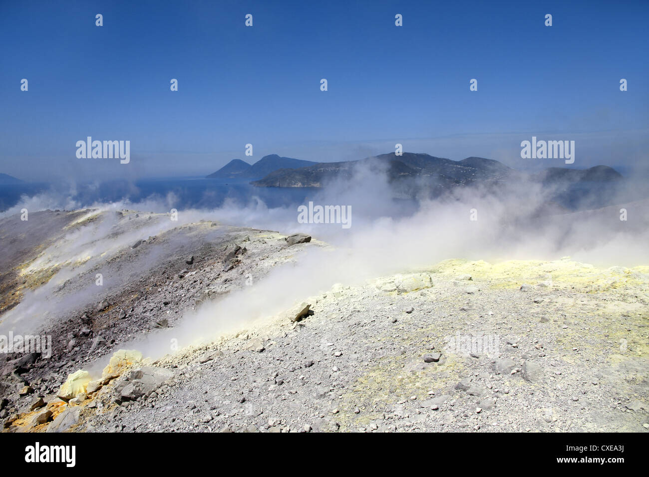 Vulcano volcano crater in Aeolian Islands, Sicily, Italy Stock Photo ...