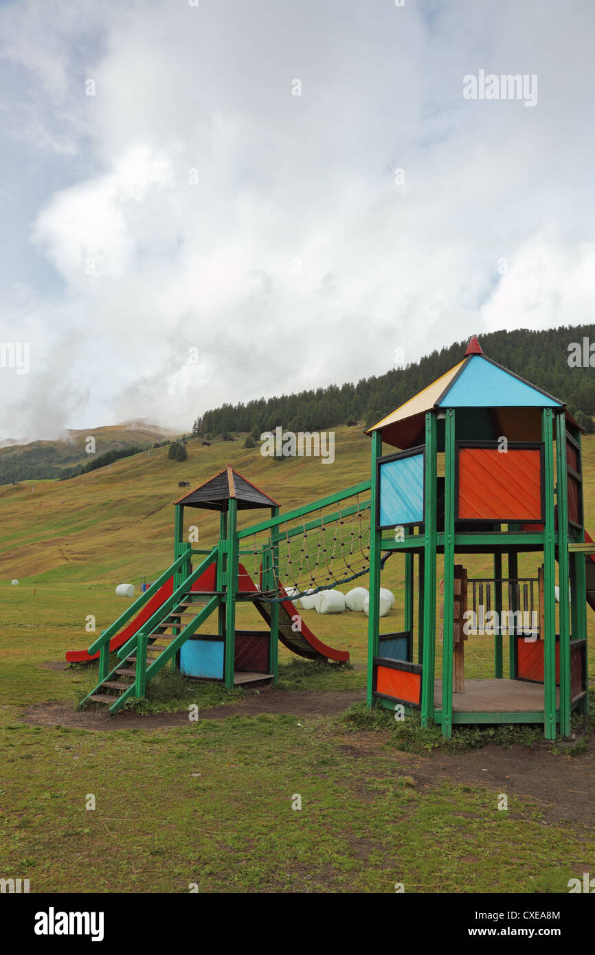 Park attractions for children in the Alps Stock Photo - Alamy
