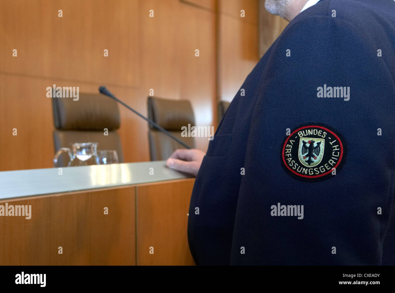 Karlsruhe - The emblem of the Federal Constitutional Court on a ...