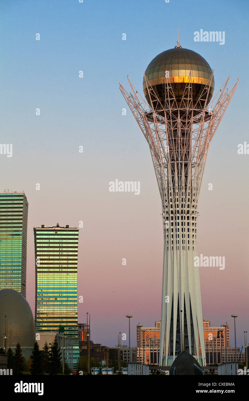 Bayterek Tower at dawn, Astana, Kazakhstan, Central Asia, Asia Stock ...