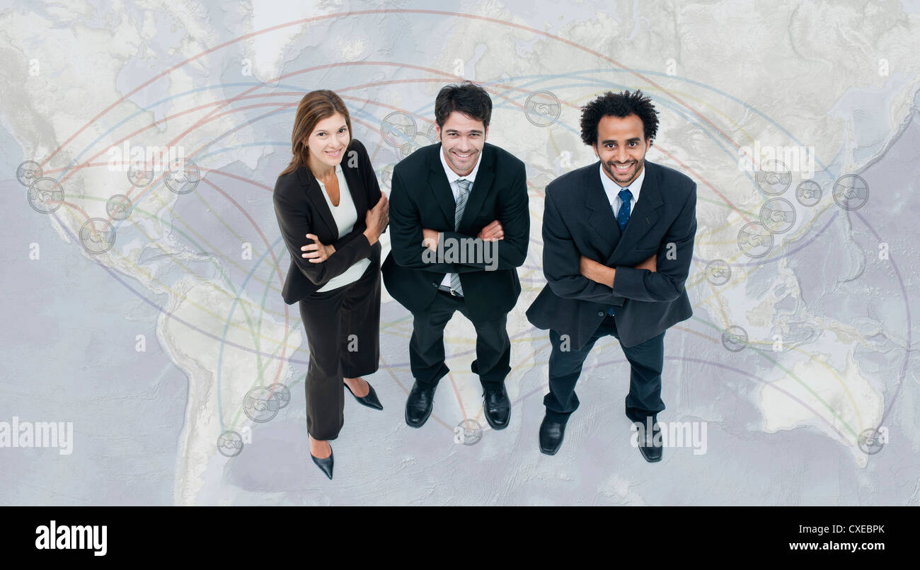 Business team world map hi-res stock photography and images - Alamy
