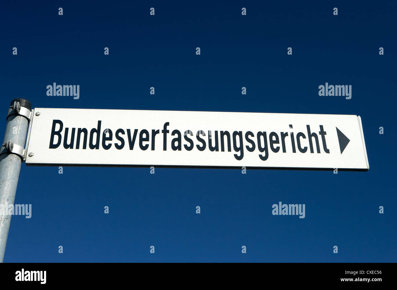 Karlsruhe - the sign for the Federal Constitutional Court Stock Photo ...