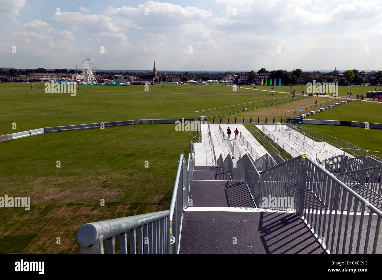 View of Blackheath, from the temporary pedestrian bridge over the A2 ...