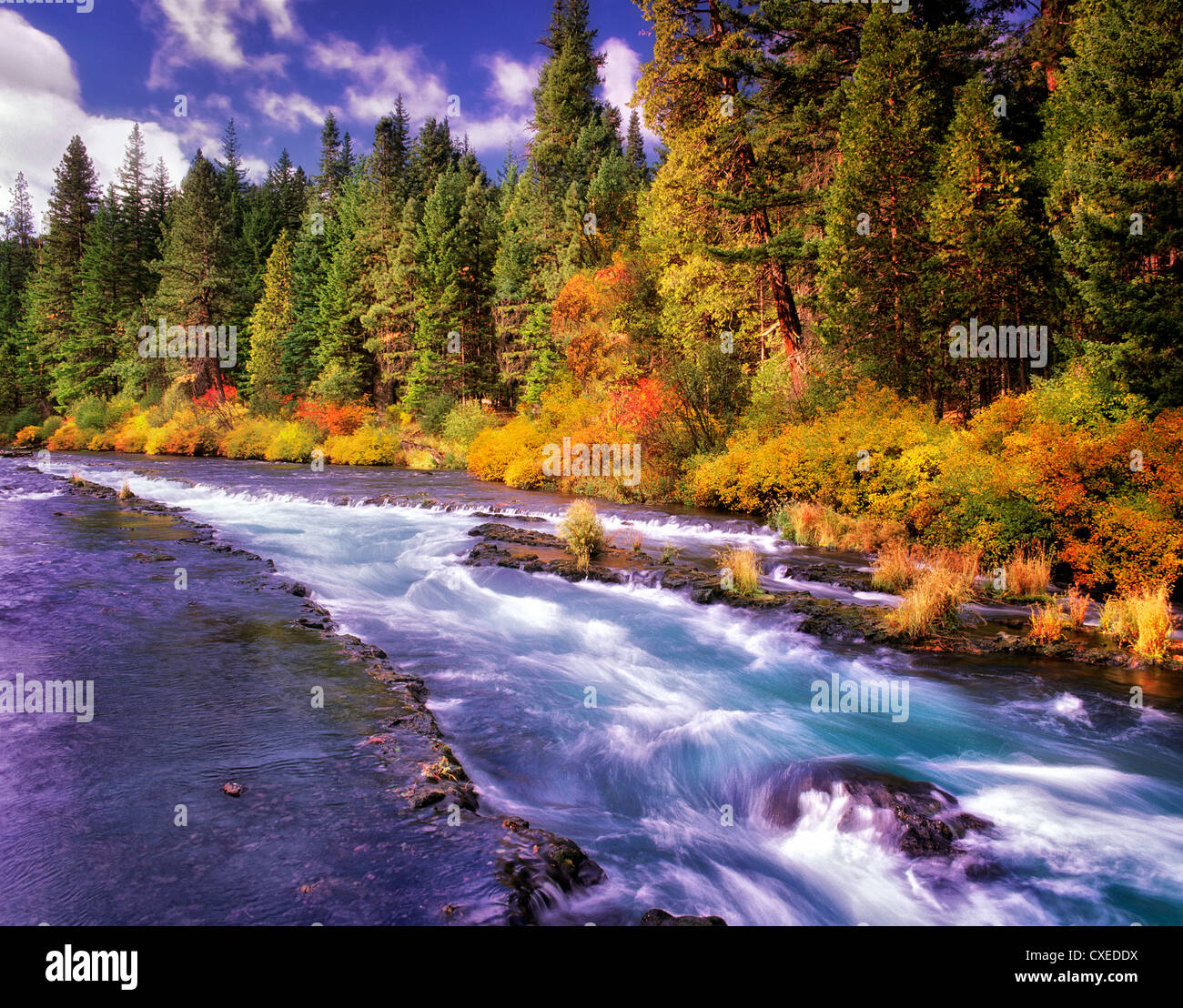 Metolius River with fall color. Oregon Stock Photo - Alamy