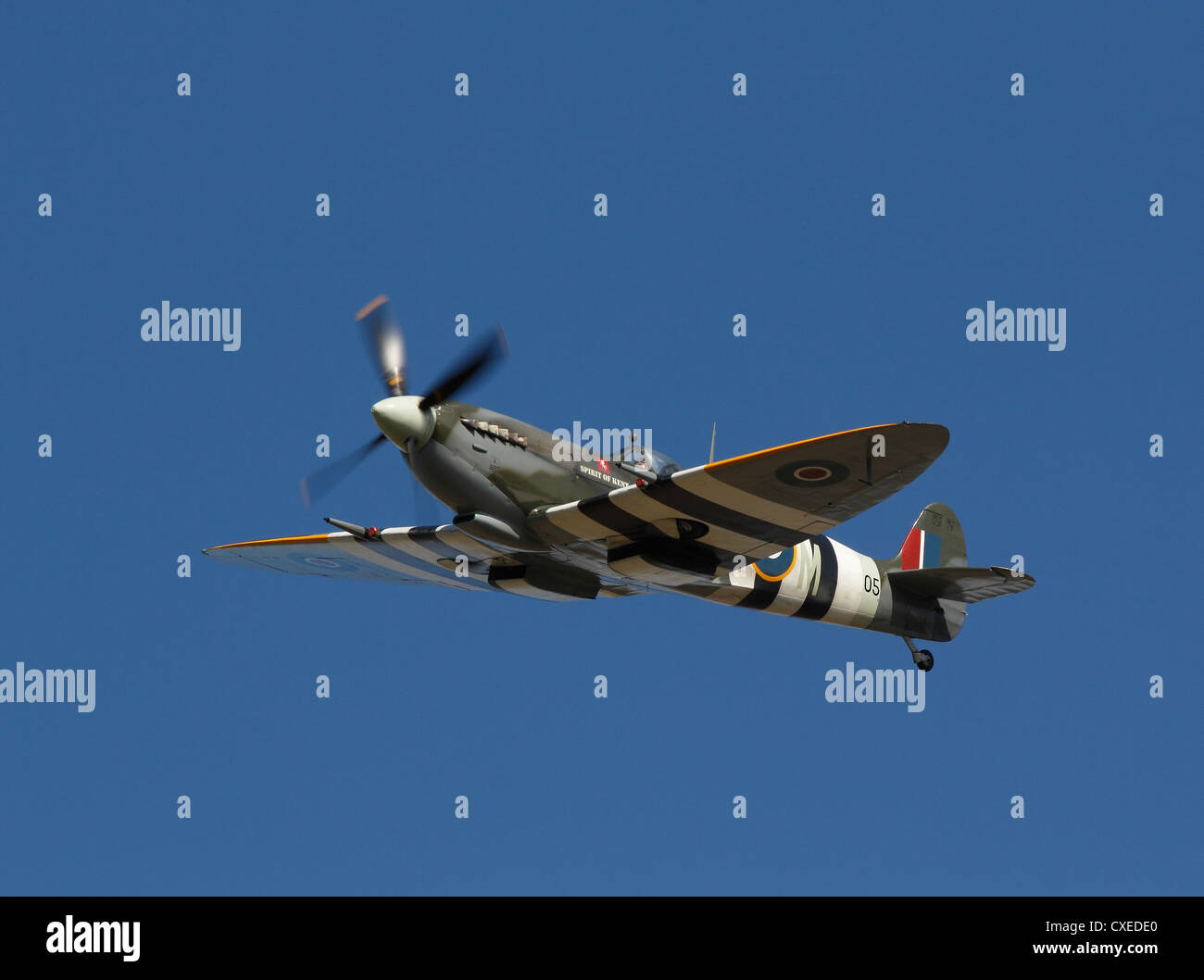 Spitfire flypast Cambridgeshire Stock Photo - Alamy