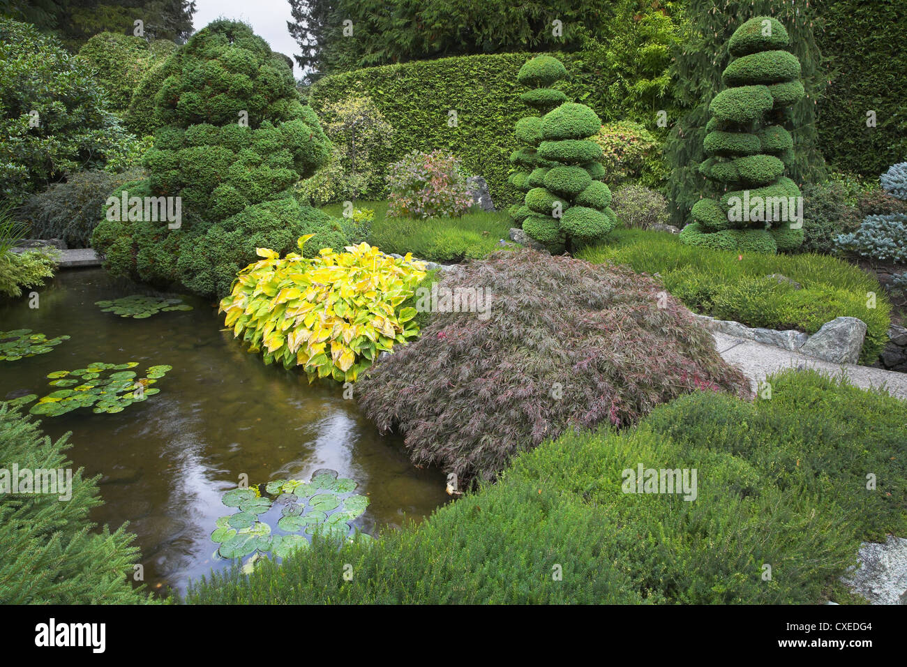 Footpath in a garden Stock Photo - Alamy