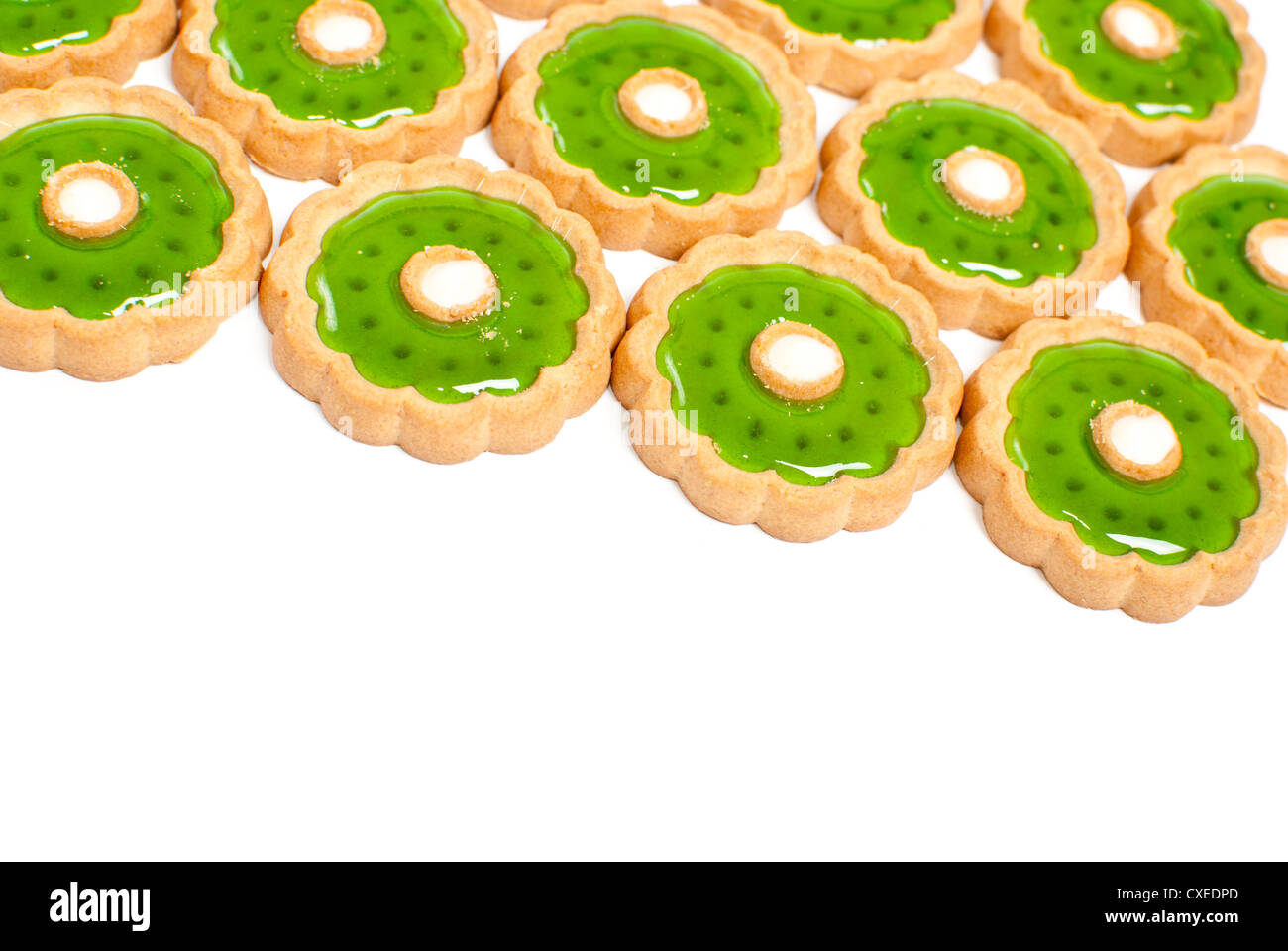Beautiful green cookies background Stock Photo - Alamy