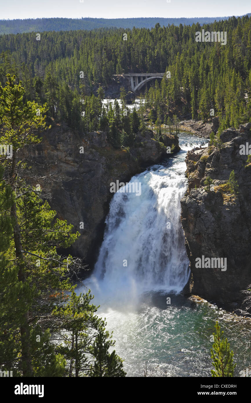 Beautiful falls on and the bridge Stock Photo - Alamy