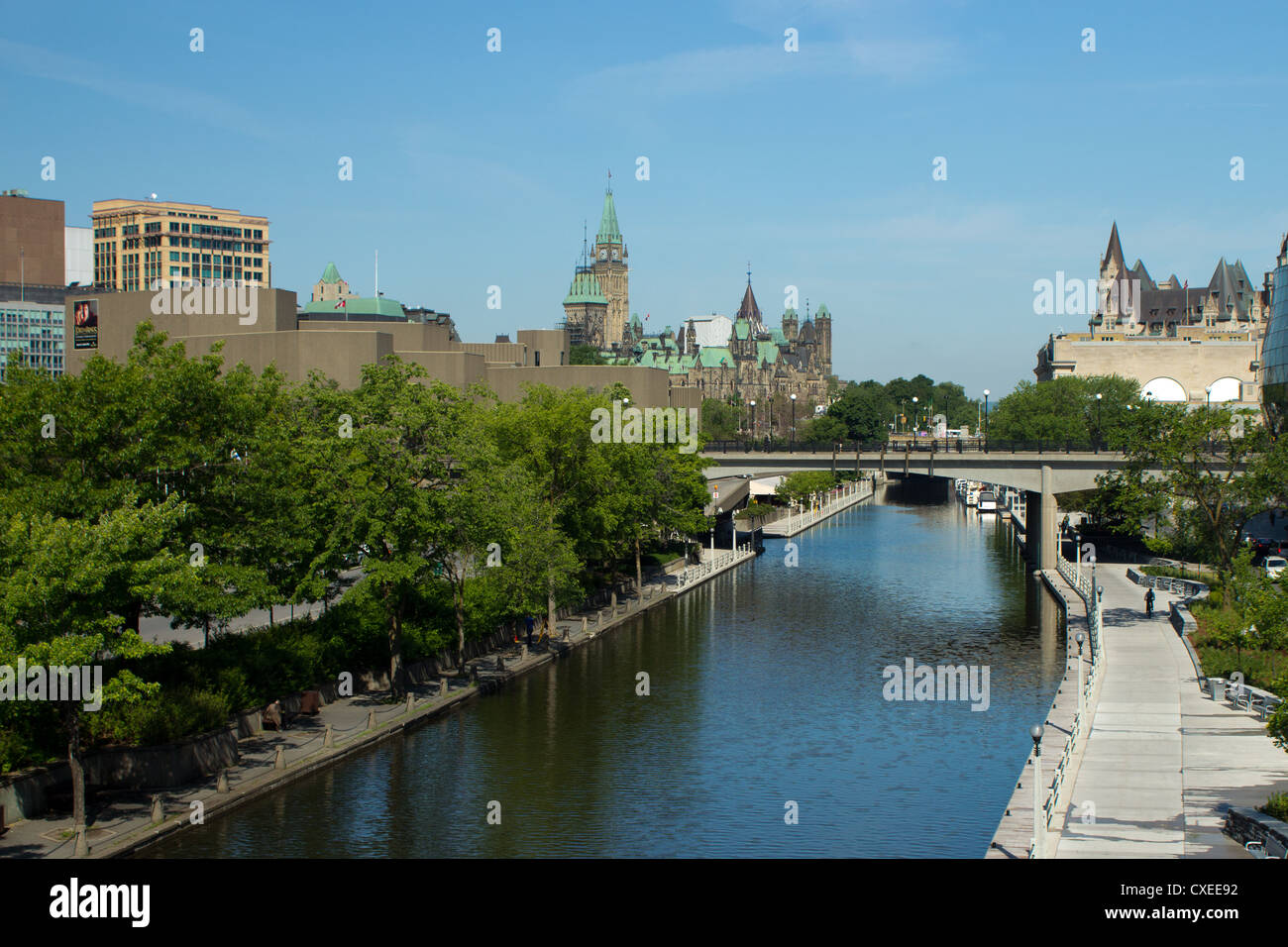 The Rideau Canal in Ottawa, Canada. A UNESCO World Heritage Site Stock ...