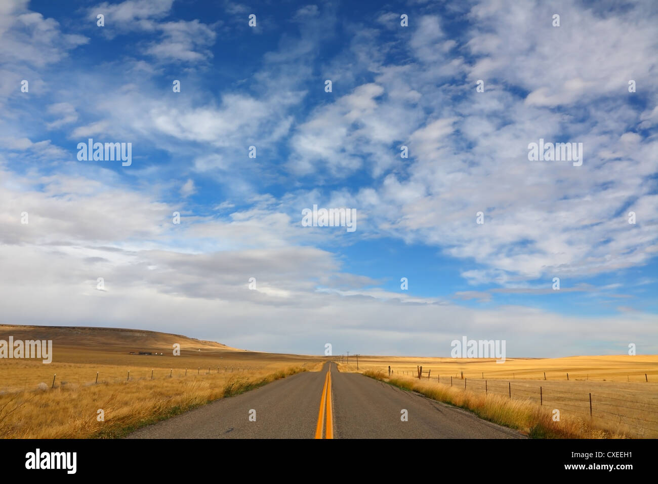 Great American road in the fields Stock Photo - Alamy