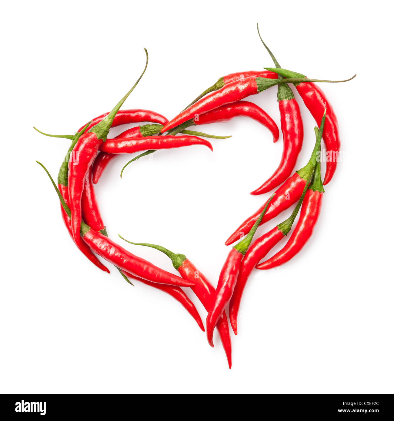 heart of chili pepper isolated on white Stock Photo - Alamy