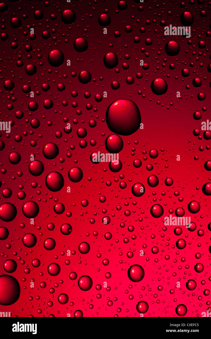 water drops on red Stock Photo - Alamy