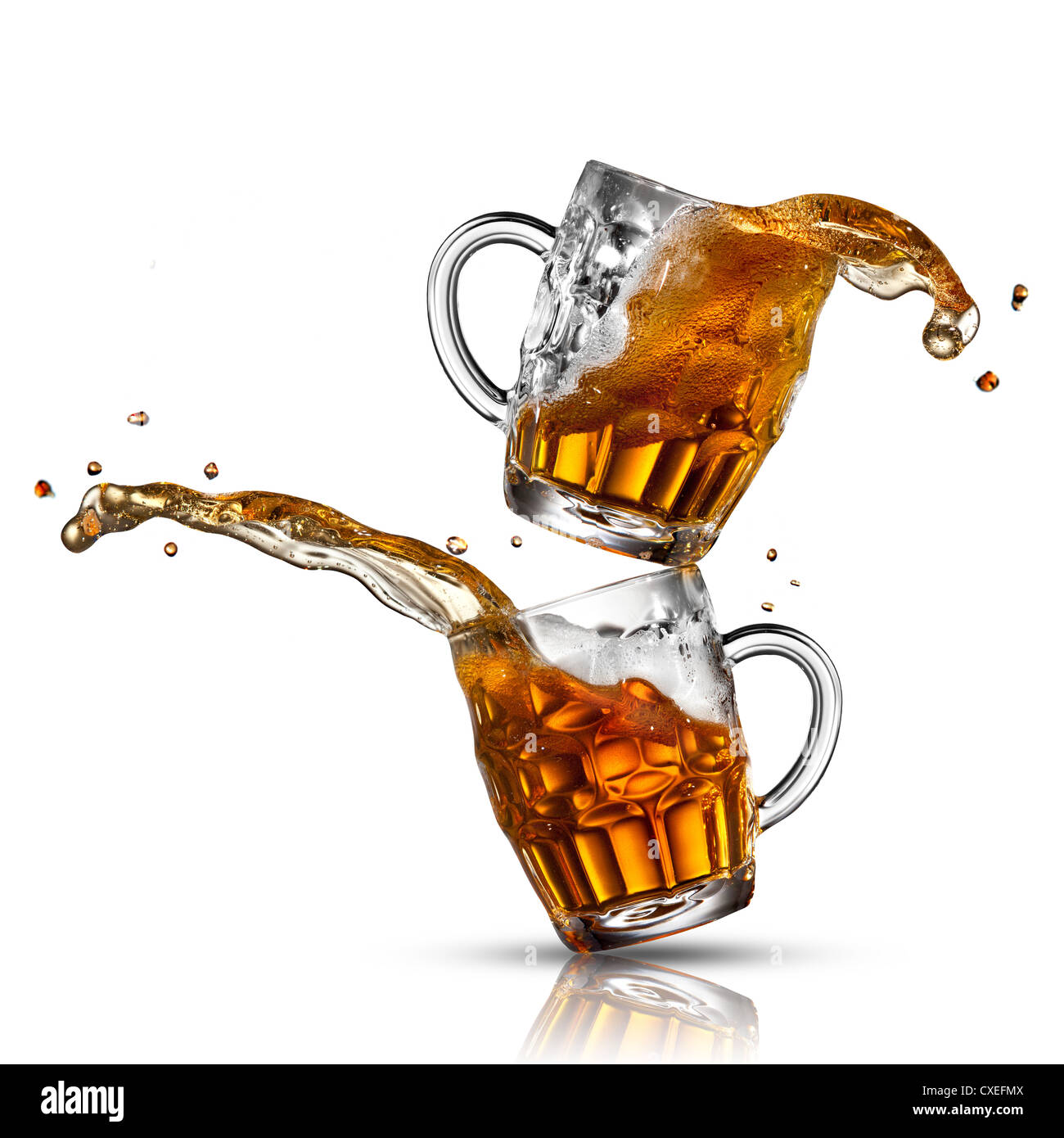 Beer splash in glass isolated on white Stock Photo - Alamy