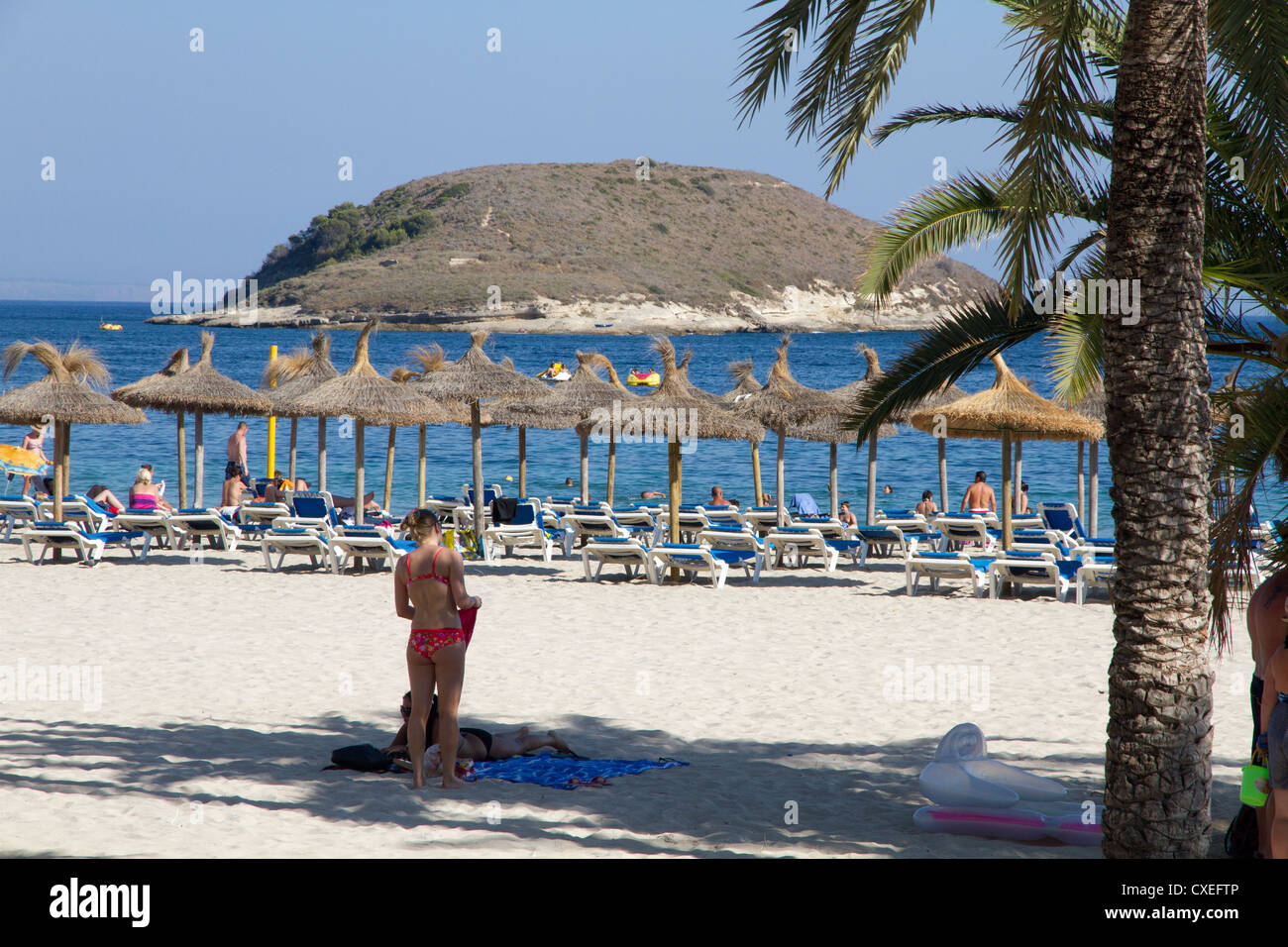 Mallorca beach of Magaluf People Stock Photo - Alamy
