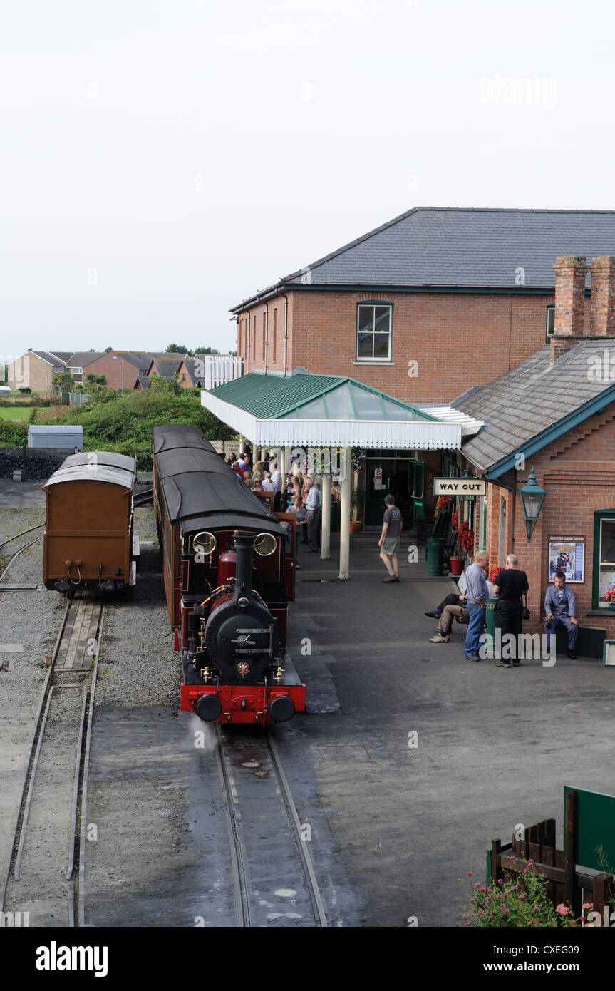 Steam train at Tywyn Wharf Station Tal y Llyn Narrow Gauge Railway ...