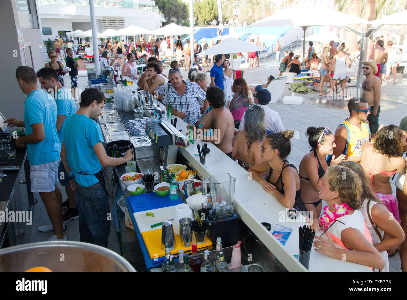 bar in party fiesta young at Magaluf mallorca Spain Stock Photo - Alamy