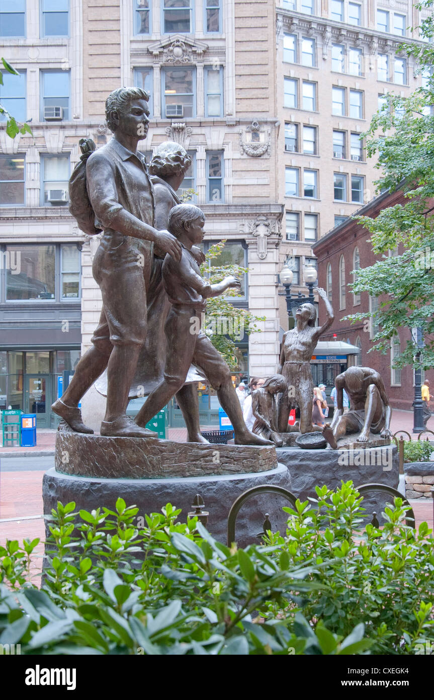 Irish potato famine memorial by Robert Shure in Boston Stock Photo - Alamy