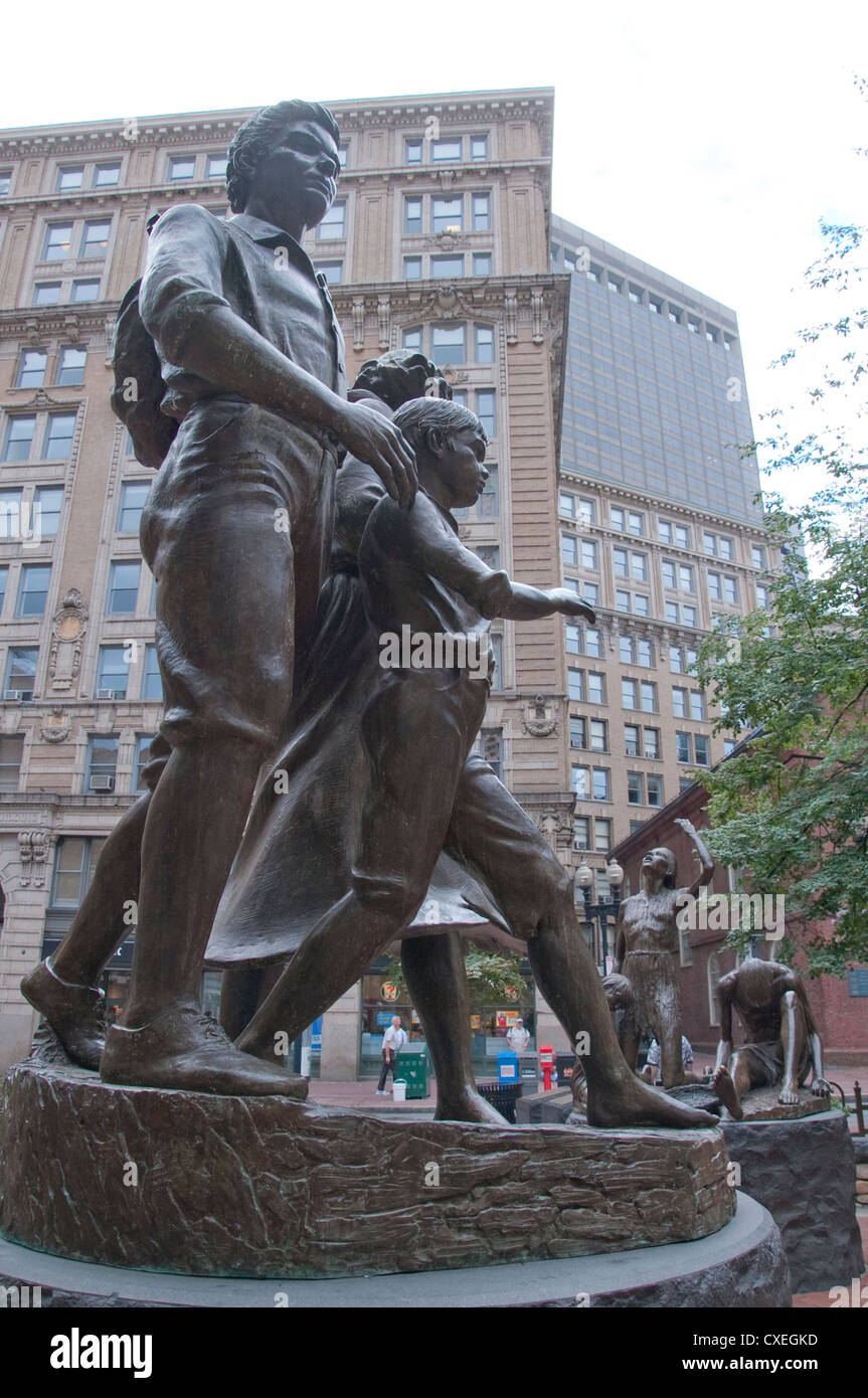 Irish potato famine memorial by Robert Shure in Boston Stock Photo - Alamy