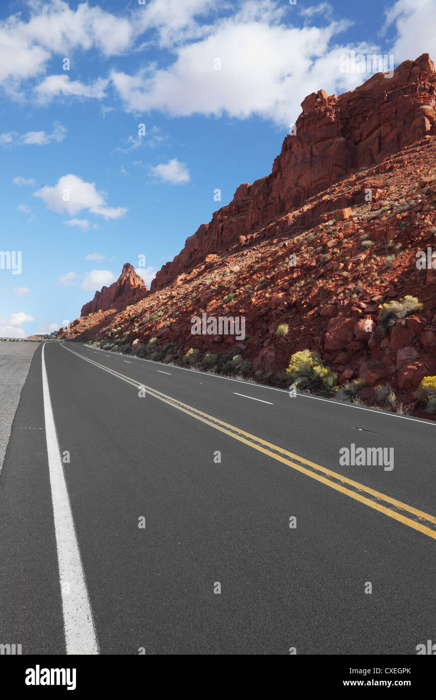 The marked American road Stock Photo - Alamy